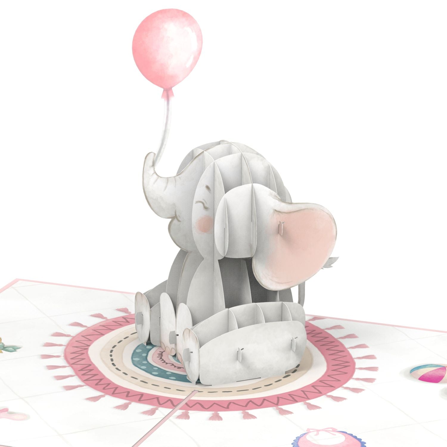 Baby-Elefant (Rosa) Pop-Up Karte | papercrush
